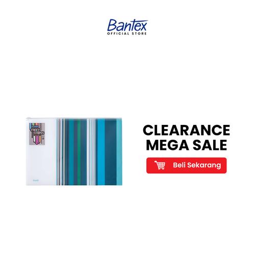 Promo Bantex Fancy Stripes Zipper Bag Folio Sky Blue #8075 23 - Kota ...