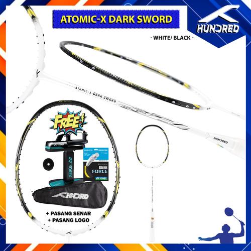 Promo RAKET BADMINTON HUNDRED ATOMIC - X / ATOMIC-X DARK SWORD - WHITE ...