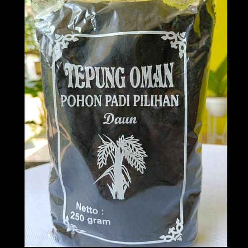 Jual Tepung Oman / Abu Merang Pewarna Hitam Alami 250gr Cap Daun New ...