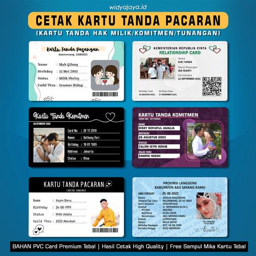 Jual Kartu Tanda Pacaran / Kartu tanda Komitmen / cetak id card pvc 2 ...