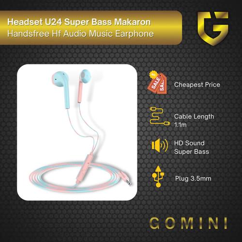 Jual Headset U24 Super Bass Makaron Handsfree Hf Audio Music Earphone ...