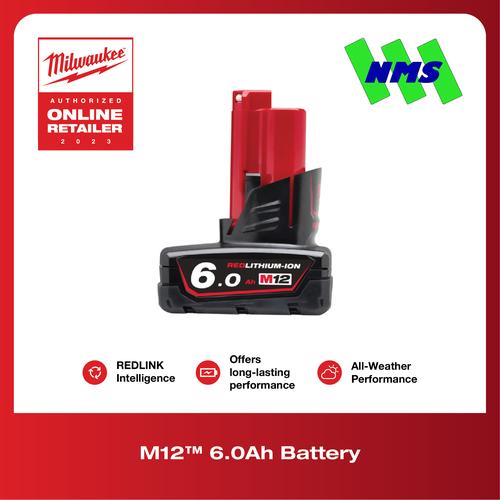 Promo Baterai Milwaukee M12 B6 REDLITHIUM 6.0Ah Battery for All M12 ...