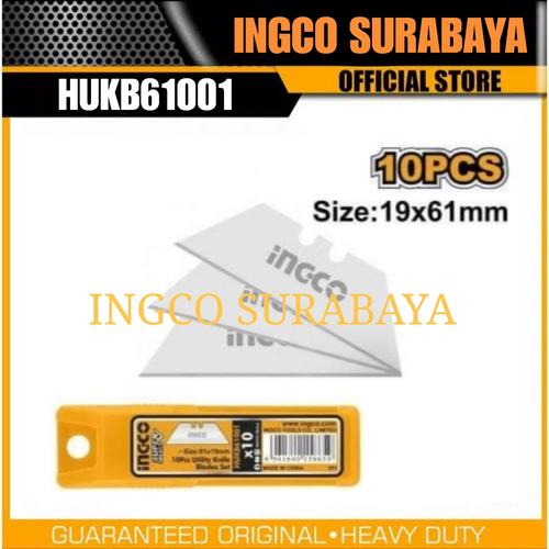 Jual INGCO HUKB61001 UTILITY KNIFE BLADE 10PCS (SK5) ISI CUTTER ...