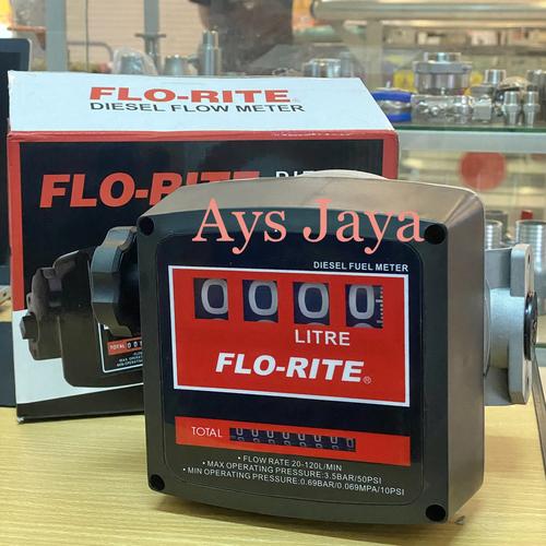 Jual Flo Rite / Flow Meter / Meteran Minyak Solar 4 digit Drat 1 inch ...
