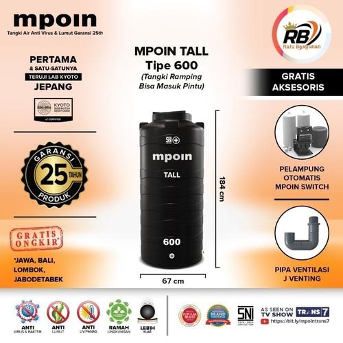 Jual Tangki/Tandon Air Mpoin Tall Diameter Ramping Hemat Ruang (280 ...