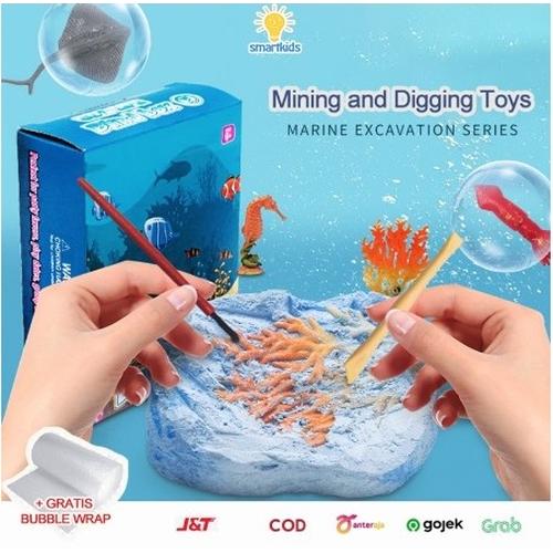 Jual Fosil hewan laut dig clay arkeolog eksplorasi mainan anak edukasi ...