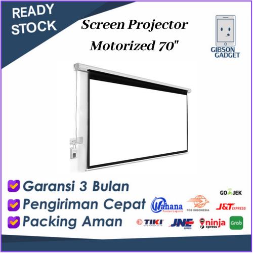 Jual SCREEN PROYEKTOR MOTORIZED 70" LAYAR PROJECTOR ELECTRIC 70INCH ...