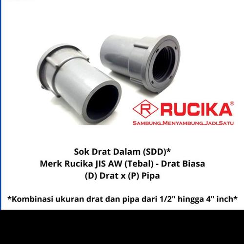 Jual Sok Drat Dalam (SDD) FAUCET SOCKET PVC Rucika Drat 3/4" x Pipa 1 ...