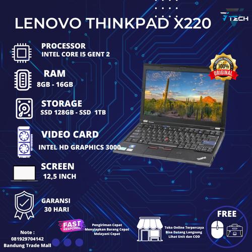 Jual Laptop Lenovo Thinkpad X220 Core i5 ram 8gb ssd 256gb Mulus - Core i5, ram 4 hdd 320 - Kota ...