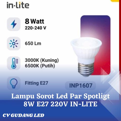 Jual Lampu Sorot Led Par Spotlight 8W E27 220V IN-LITE - Warm White ...