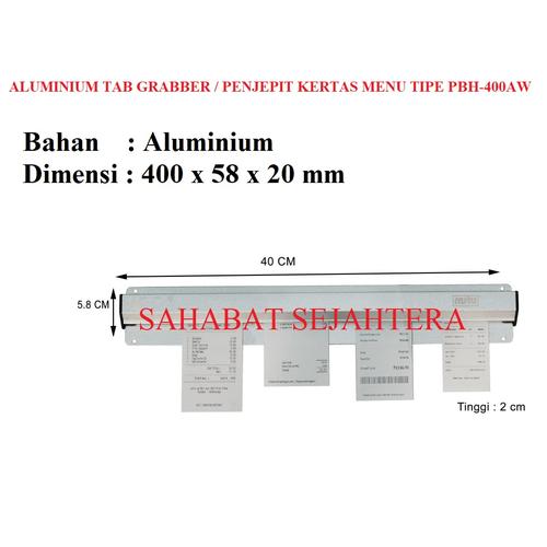 Jual Aluminium Tab Grabber / Penjepit Kertas Menu 40cm TIPE PBH-400AW ...