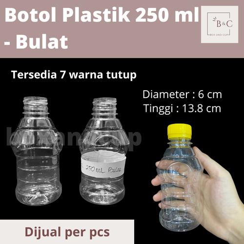 Jual Botol Minuman Plastik 250 ml Bulat Unik Warna Bening Tipis PET ...