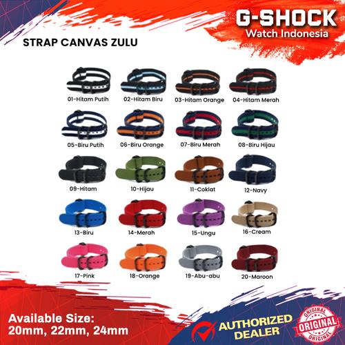 Jual Strap Tali Canvas Nato Kanvas Nylon 20mm 22mm 24mm Amazfit GTR GTS ...