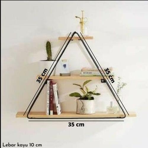 Jual Rak DInding Segitiga Rak Serbaguna Bahan Besi Kayu - Putih - Kab ...