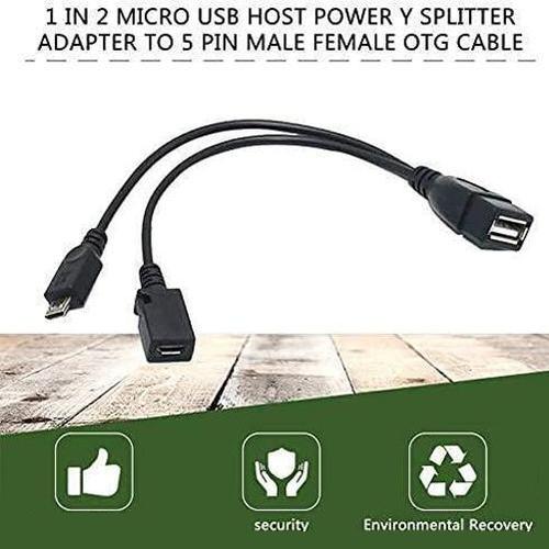 Jual Splitter OTG Dual Micro USB to USB Female 20cm Power Cable Adapter ...