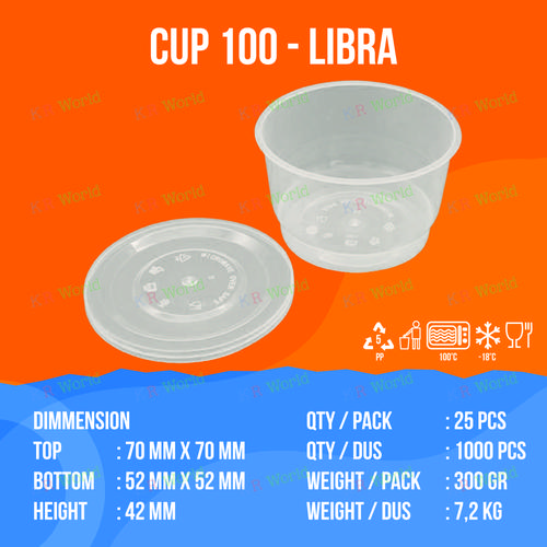 Jual (25 PCS) THINWALL CUP 100 ML // CUP SAMBAL PLASTIK // PER PACK ISI ...