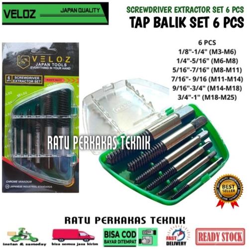 Jual TAP BALIK SET 6 PCS EXTRACTOR VELOZ TAP BAUT PATAH RUSAK BIKIN ...
