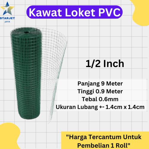 Promo Kawat Ram Loket 1/2 Inch PVC Hijau Ayakan Pasir Pagar Kandang ...