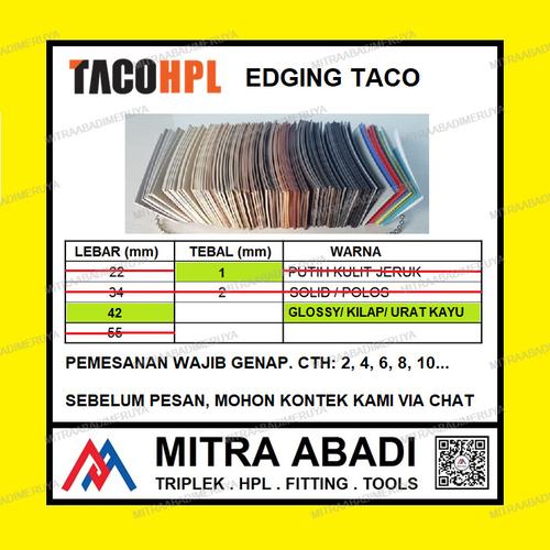 Jual Edging TACO HPL 42/1 mm Urat Kayu / Glossy - Kota Tangerang ...