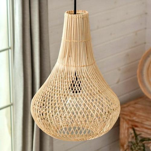 Jual Kap Lampu Gantung Rotan | Rattan Pendant Light | Lampu Rotan KL26 ...
