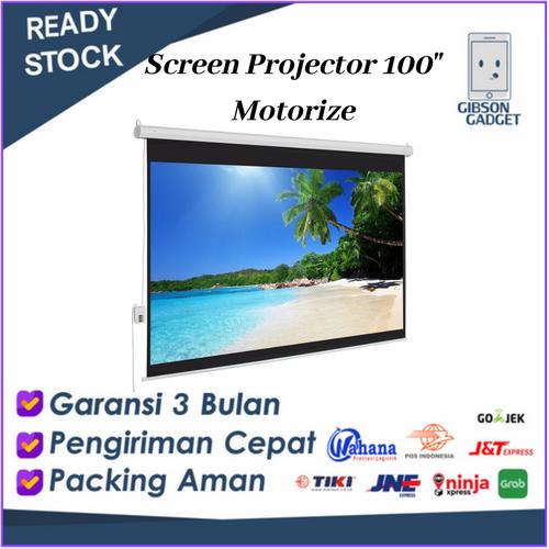 Jual Layar Proyektor 100" Dinding Gantung Screen Projector 100in ...