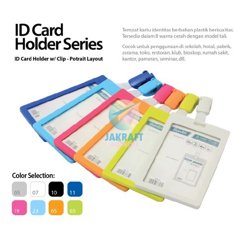 Promo ID Card Holder + Clip BANTEX 8866 Potrait Name Tag Klip (54 x 90 mm) - 19. Pink - Jakarta ...