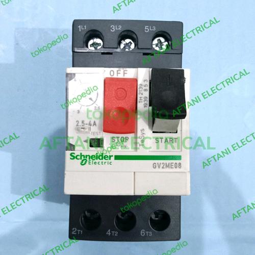 Jual MOTOR PROTECTION CIRCUIT BREAKER SCHNEIDER GV2ME08 2.5-4A ORIGINAL ...