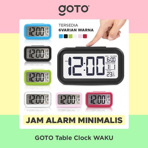 Jual Goto Waku Table Clock LED Jam Meja Digital Smart Alarm - Peach ...