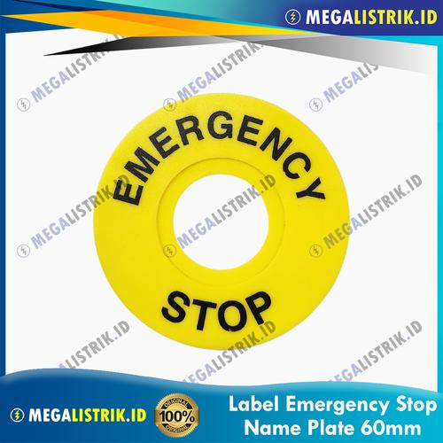 Jual Label Emergency Stop Name Plate Cover Plat 22/25 mm Diameter 60mm ...