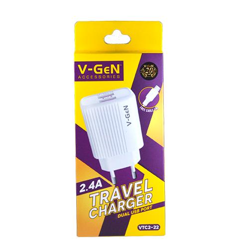 Jual ADAPTOR CHARGER V-GeN VTC2-22 2 PORT USB 2.4A - Kota Surakarta ...