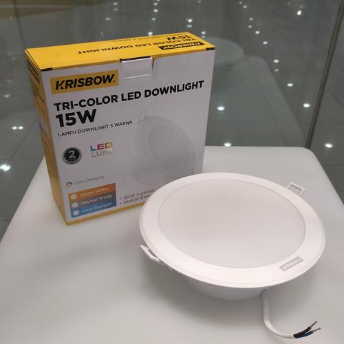 Jual Krisbow Lampu Downlight 3 warna/TRI-COLOR DOWNLIGHT Led 15 Watt ...