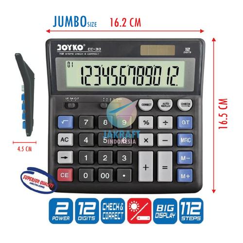 Promo Kalkulator Jumbo JOYKO CC-30 Calculator 12 Digit Big Display ...