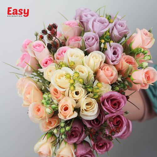 Jual Bunga Mawar Kuncup X5 Mini Plastik Artificial - Bunga Rose Mini ...