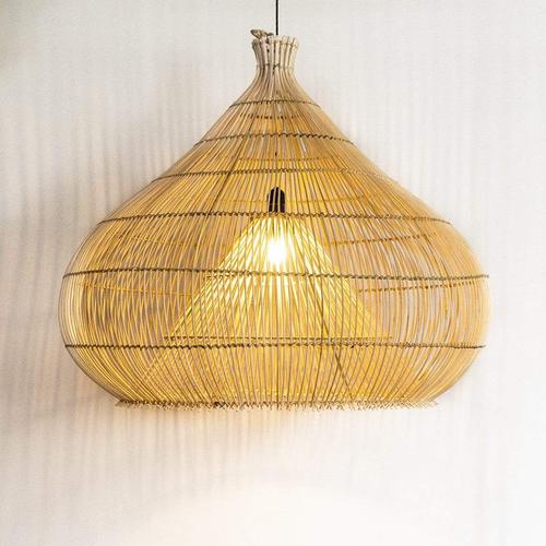Jual Kap Lampu Gantung Rotan | Rattan Pendant Light | Lampu Rotan KL34 ...