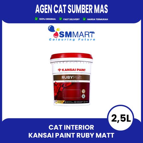 Jual KANSAI PAINT CAT INTERIOR RUBBY MATT WARNA WHITE 2,5 L/GALON ...