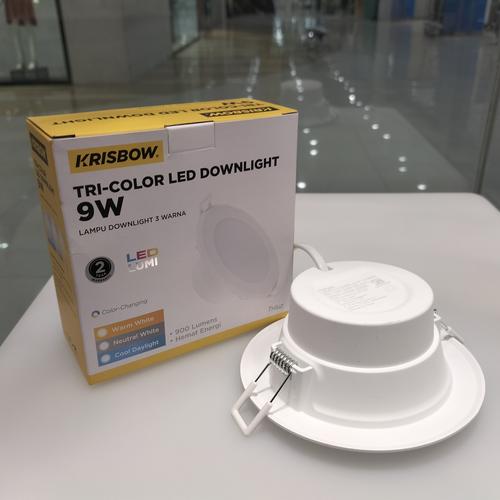 Jual Krisbow Lampu Downlight 3 warna/TRI-COLOR DOWNLIGHT Led 9 Watt ...