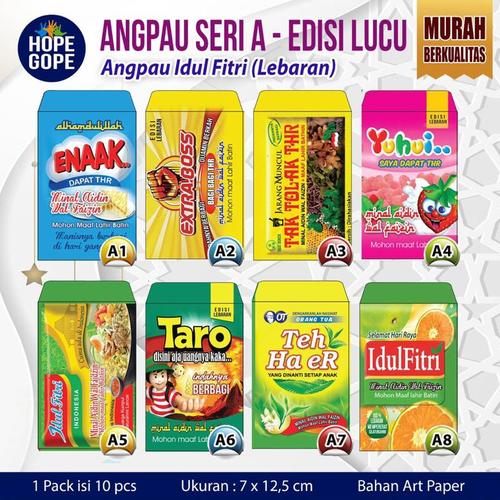 Jual Edisi [10 LEMBAR] Angpao Idul Fitri Amplop Lebaran Lucu Snack ...