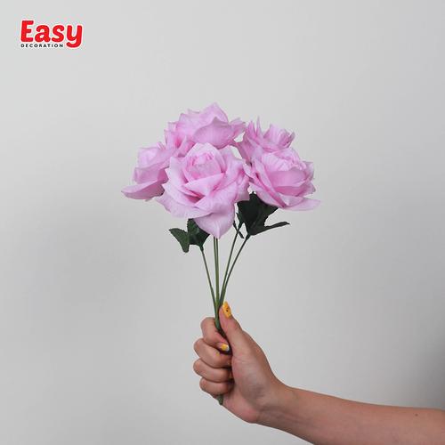 Jual Bunga Rose Mawar Plastik Tangkai x5 Bunga Plastik Hias Artificial ...