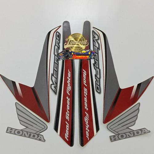 Jual striping honda mega pro 2011 2012 stiker list merah body motor ...