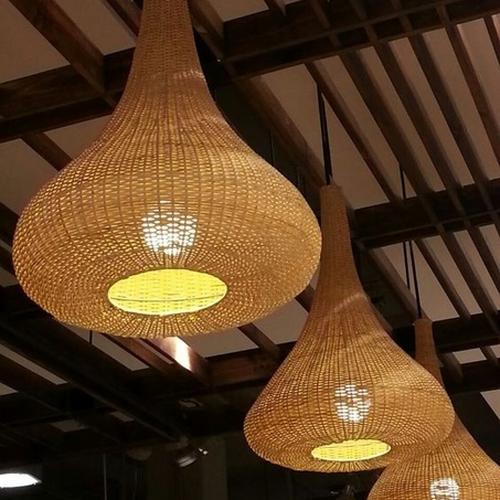 Jual Kap Lampu Gantung Rotan | Rattan Pendant Light | Lampu Rotan KL33 ...