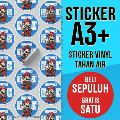 Jual Sticker label bulat 3 cm, cetak UV, waterproof, utk kemasan ...