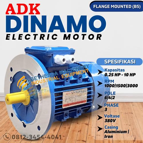 Jual Electric Dinamo 3 HP - Motor Penggerak 4Pk 380V B5 ADK dynamo 5 hp 4P - 3 HP, 3000 RPM / 2P ...