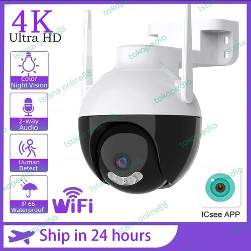 Promo IP Camera CCTV ICsee 8MP Outdoor Al Tracking Wireless CCTV PTZ ...