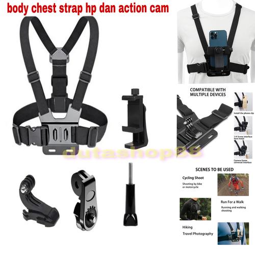Jual chest strap holder dada handphone dan action cam strap dada ...