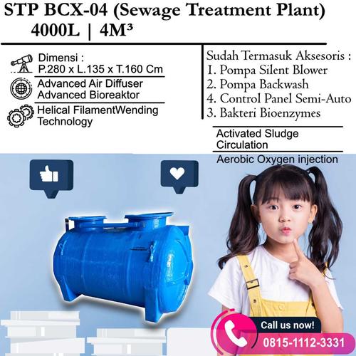 Jual TANGKI STP BIOTECH 4000 LITER 4M3 / HORIZONTAL SILINDER - Kab ...