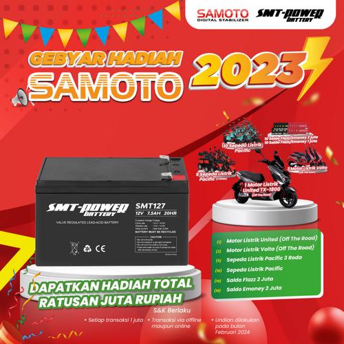 Jual SAMOTO Battery 12V 7,5AH Baterai Aki Kering UPS VRLA SMT POWER ...