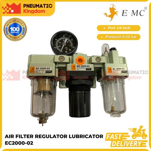 Jual AIR FILTER REGULATOR LUBRICATOR EC2000-02 1/4" INCH EMC PNEUMATIC ...