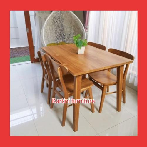Promo SET MEJA MAKAN JATI MEJA MAKAN CAFE MODEL SCANDANAVIAN MEJA MAKAN ...
