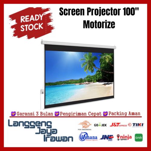 Jual Screen Projector 100in Motorized Layar Proyektor 100" Dinding ...