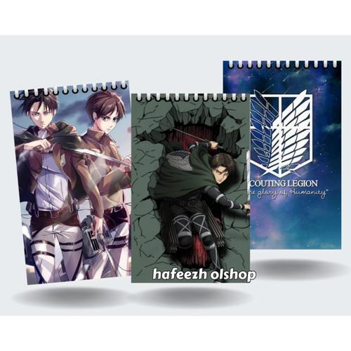 Jual Buku Catatan Notebook Notes Notepad Spiral AOT Attack on Titan ...